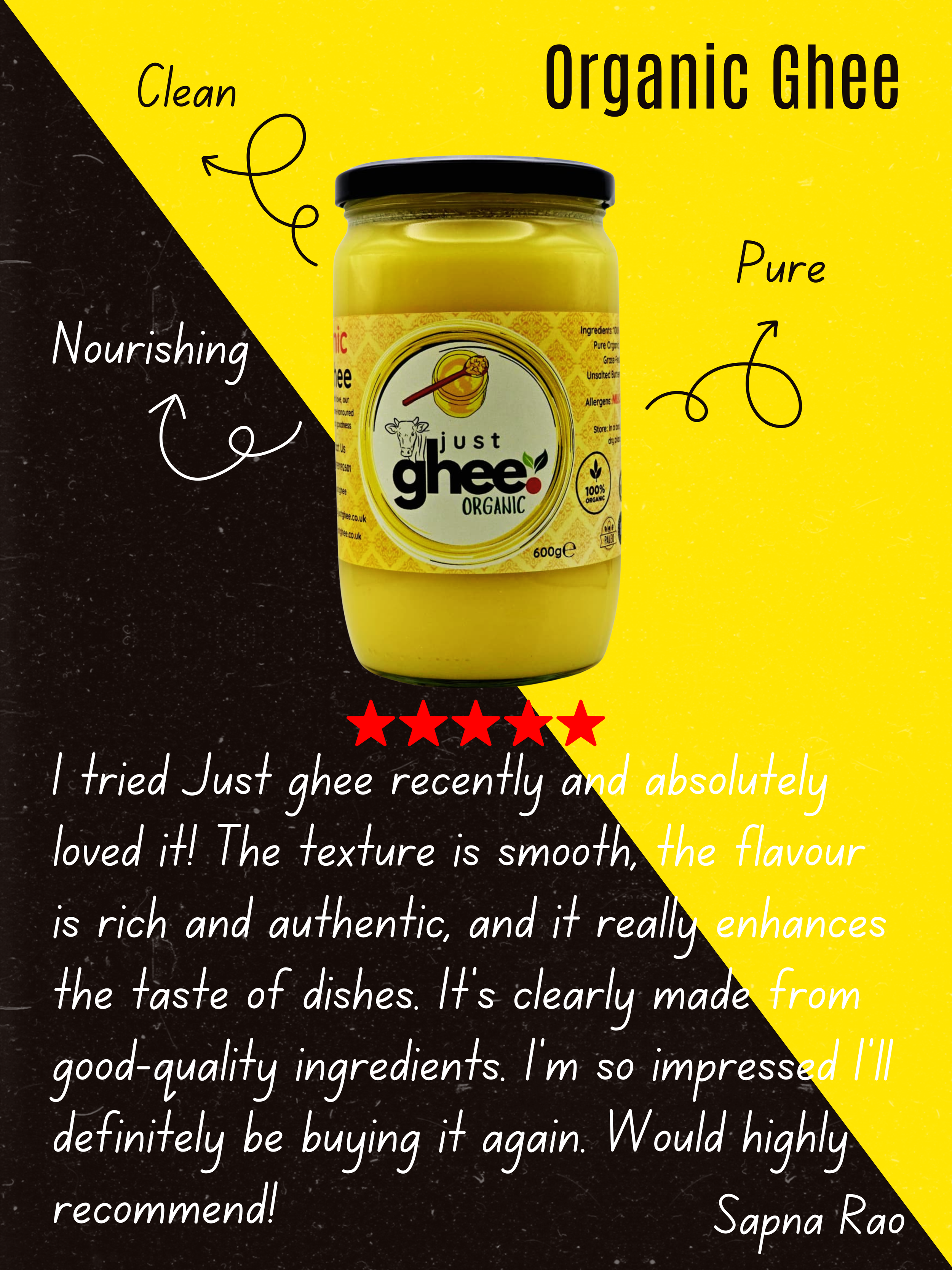 Just Ghee | Great Taste 2025 | Grass-Fed Ghee, UK Made